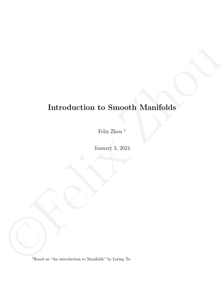 Intro Manifolds | PDF | Differential Form | Differentiable Manifold