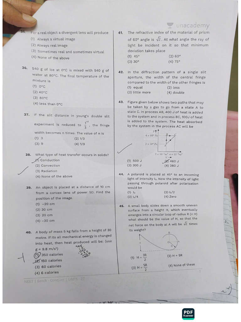 Physics Practice Questions | PDF