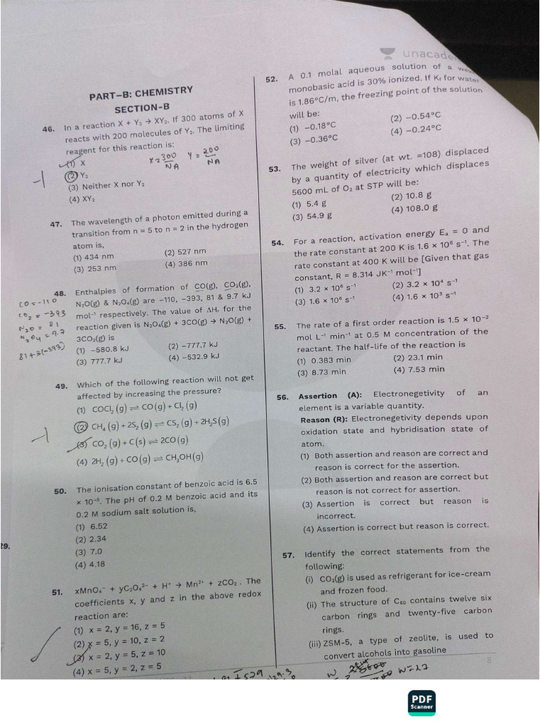 Chemistry Practice Questions | PDF