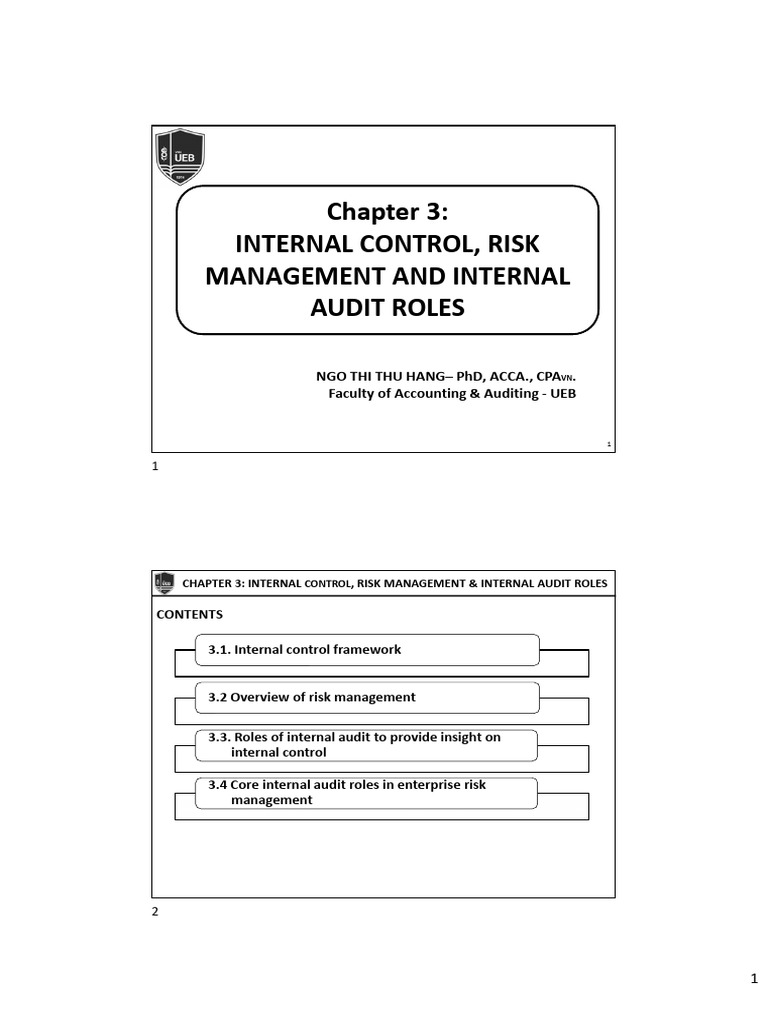 FAA4004 InternalAudting Chapter3 Handout NTTH | PDF | Internal Control | Risk