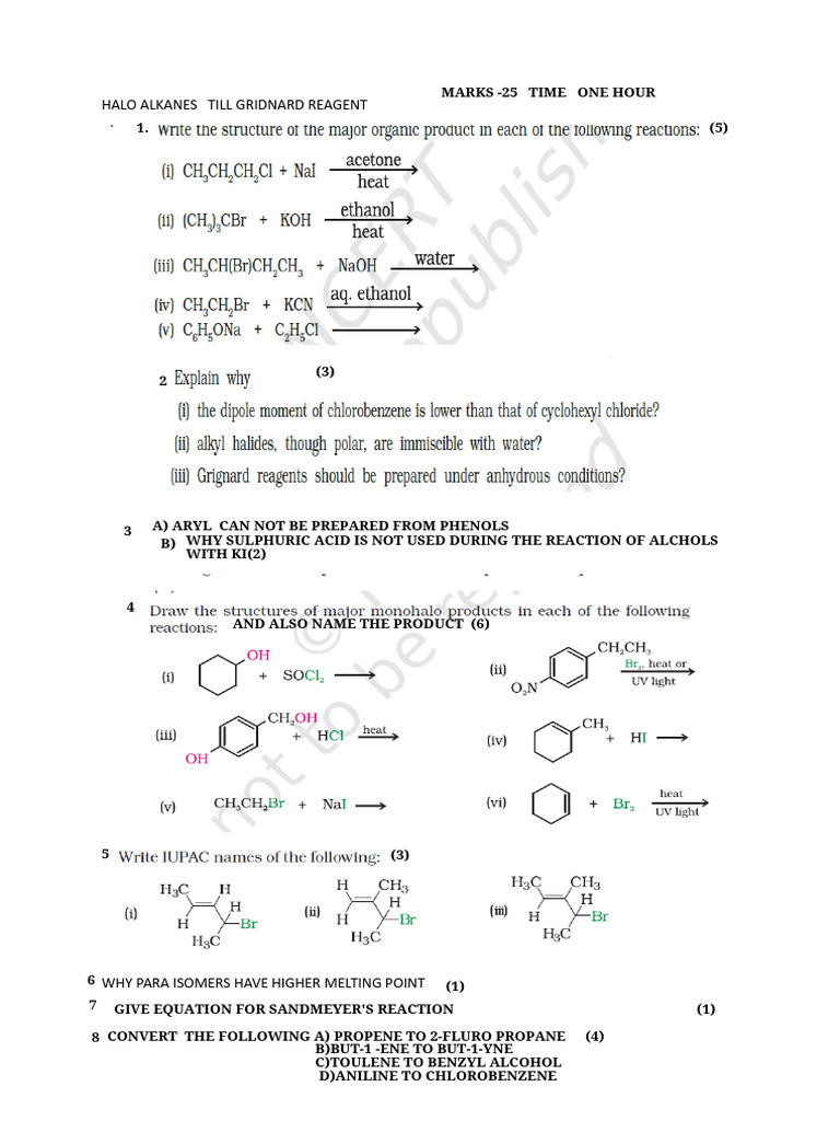 Halo -Grignard Reagent | PDF