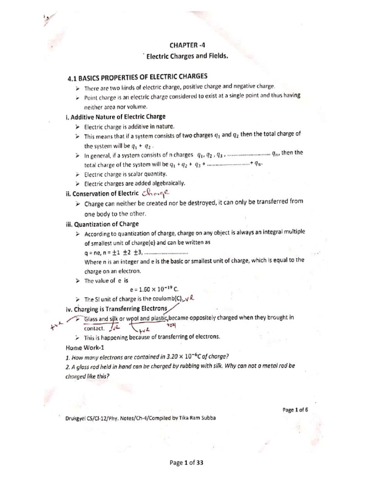 Ch-4 Electric Fields | PDF