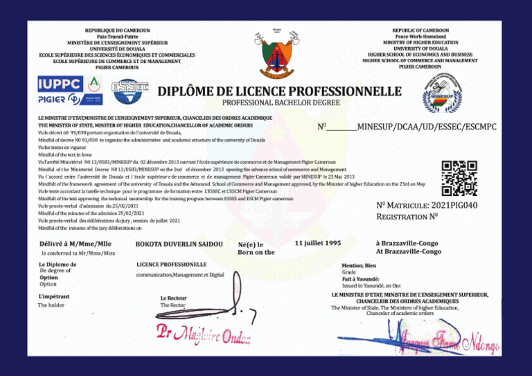 Diplome Caméroun Said | PDF