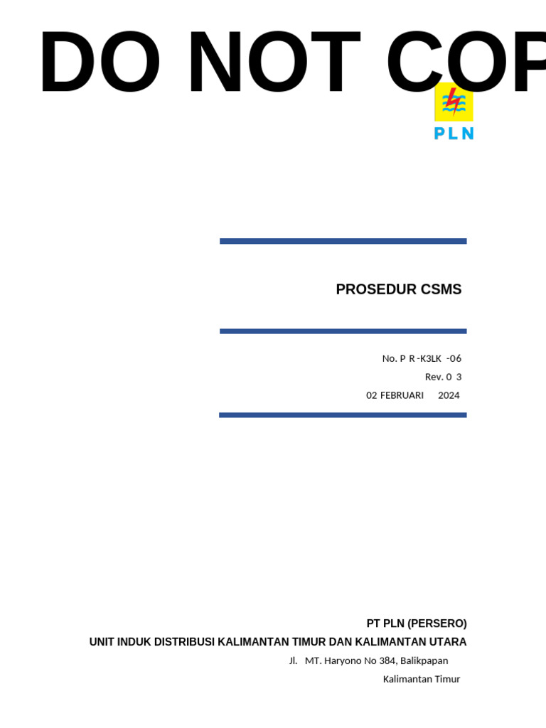 Prosedur CSMS untuk Kontraktor PLN | PDF