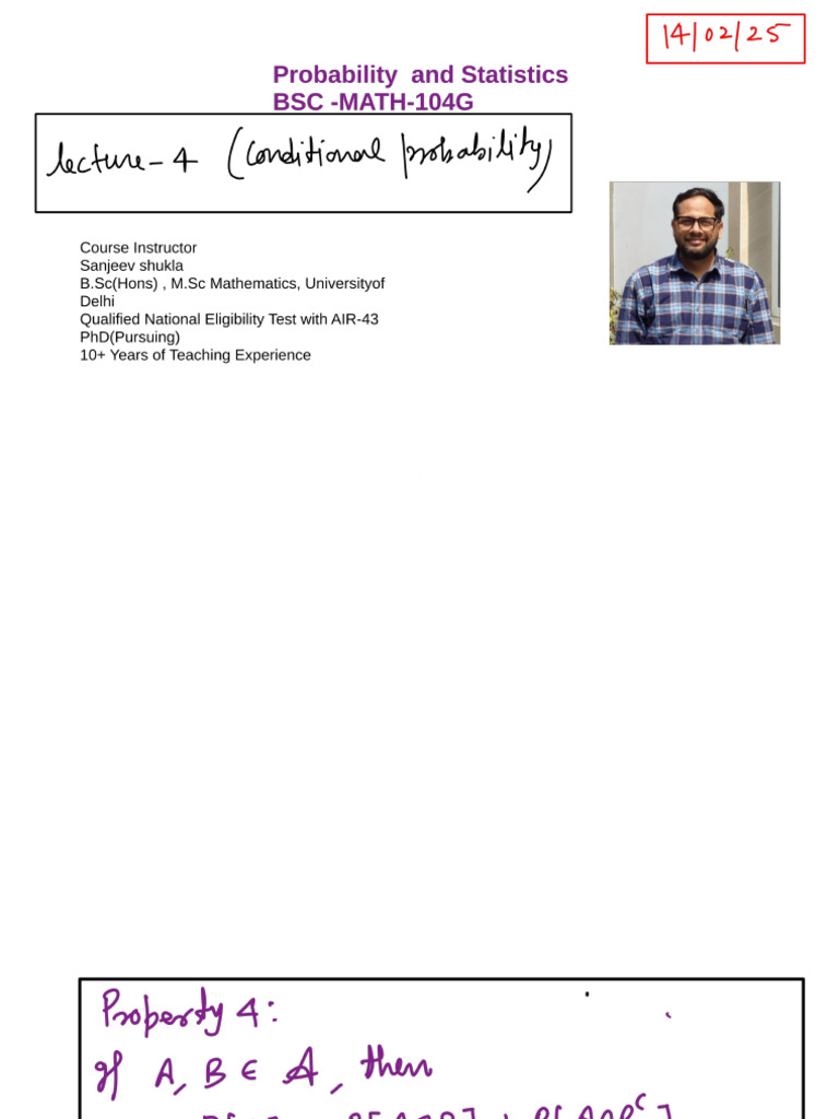 Conditional Probability Lecture - 04 | PDF