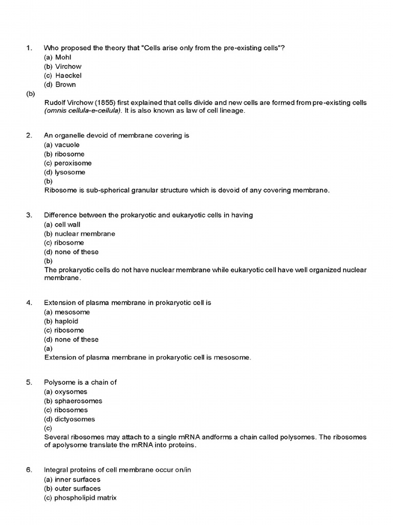 CELL THE UNIT OF LIFE (Exam Dril) | PDF