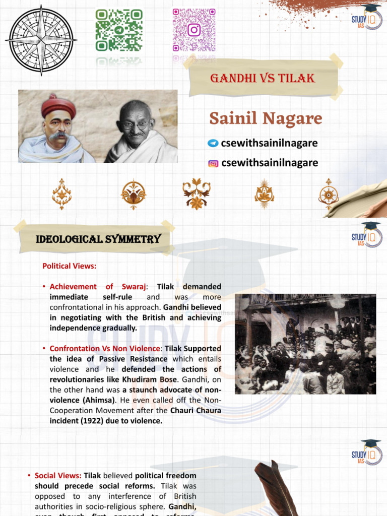 Gandhi Vs Tilak - Idiological Symmetry | PDF