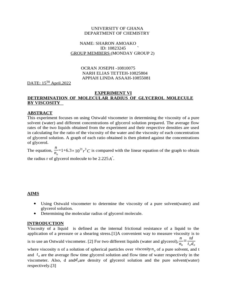 Lab Report Vi-10823245 | PDF | Viscosity | Liquids