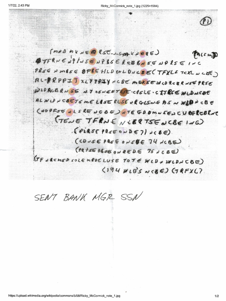 Ricky McCormick's Encrypted Notes_decrypted | PDF