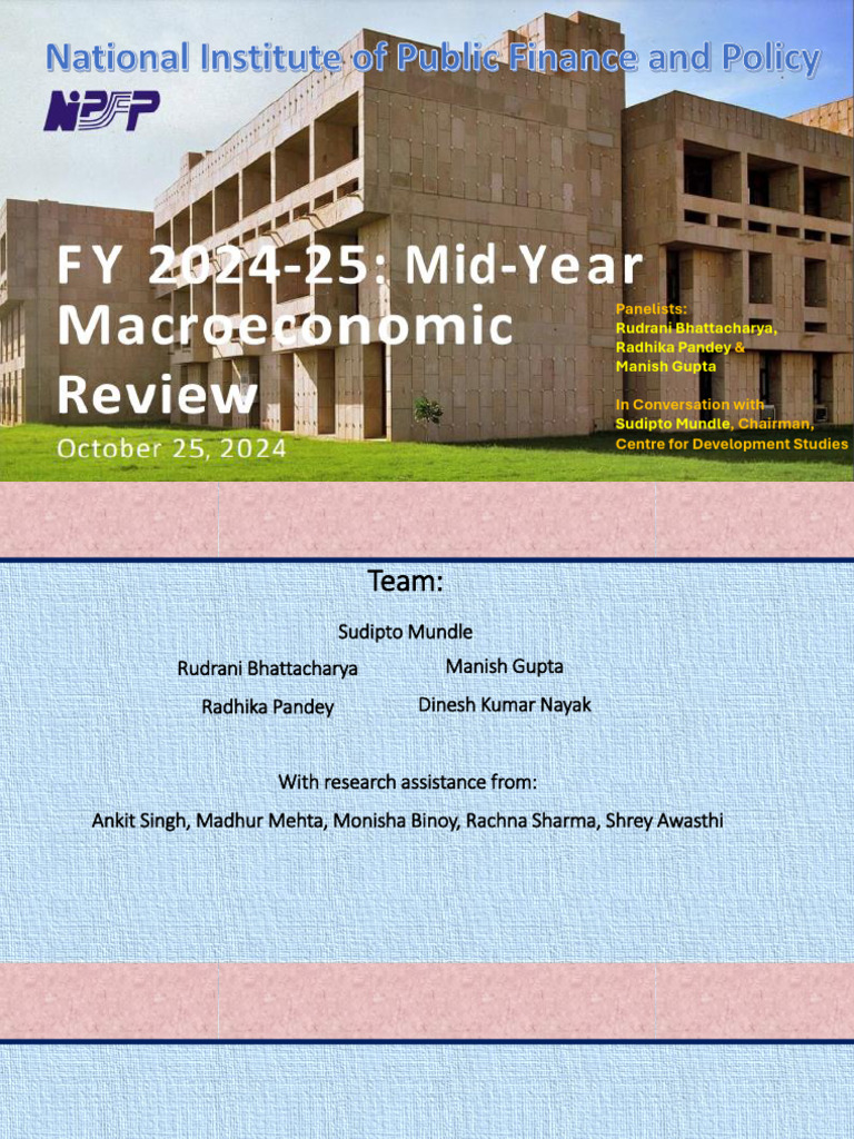 PDF-version NIPFP FY25 MidYear Review | PDF | Inflation | Government ...