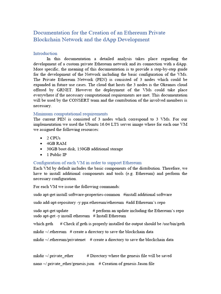 Private Ethereum Blockchain Network and DApp | PDF | Virtual Machine | System Software