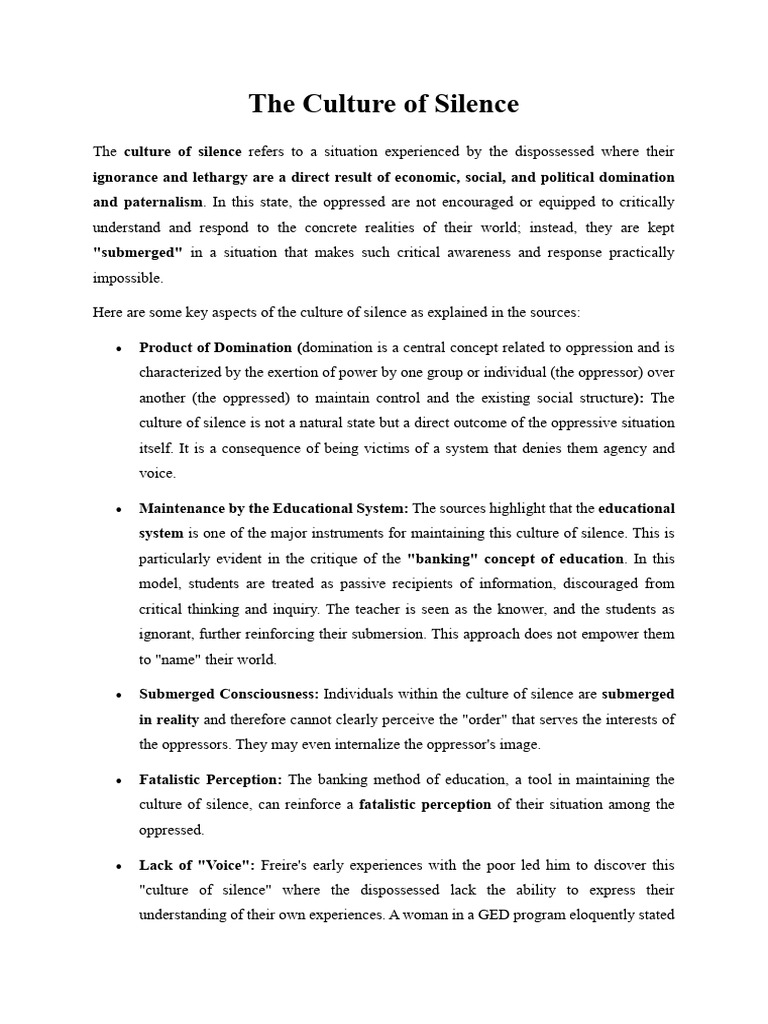 Understanding the Culture of Silence | PDF | Social Psychology | Psychology