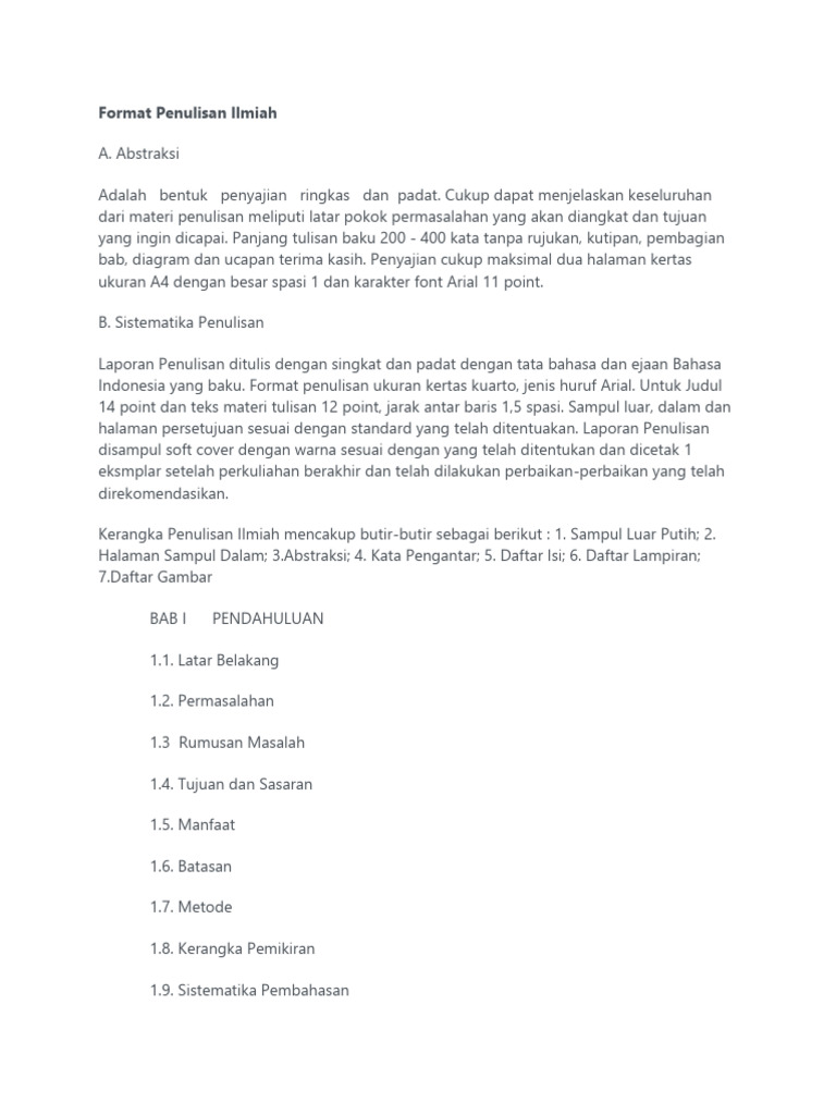 Format Penulisan Ilmiah | PDF