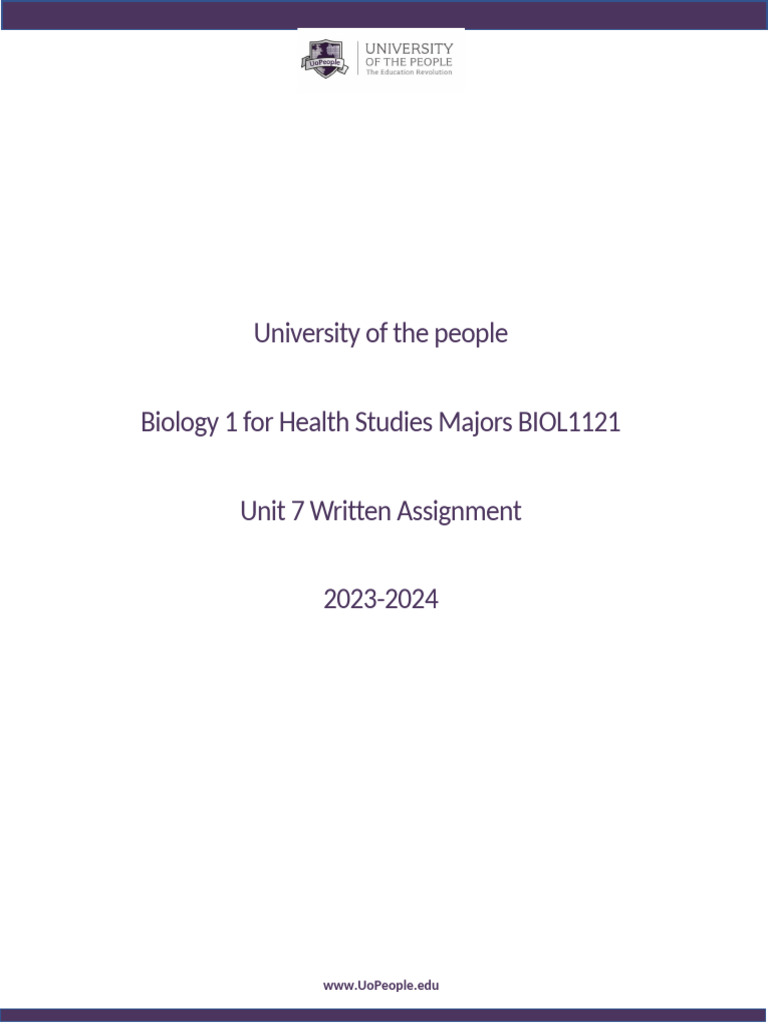 Bio 1121 Unit 7 Written Assignment Pdf Dominance Genetics Biology
