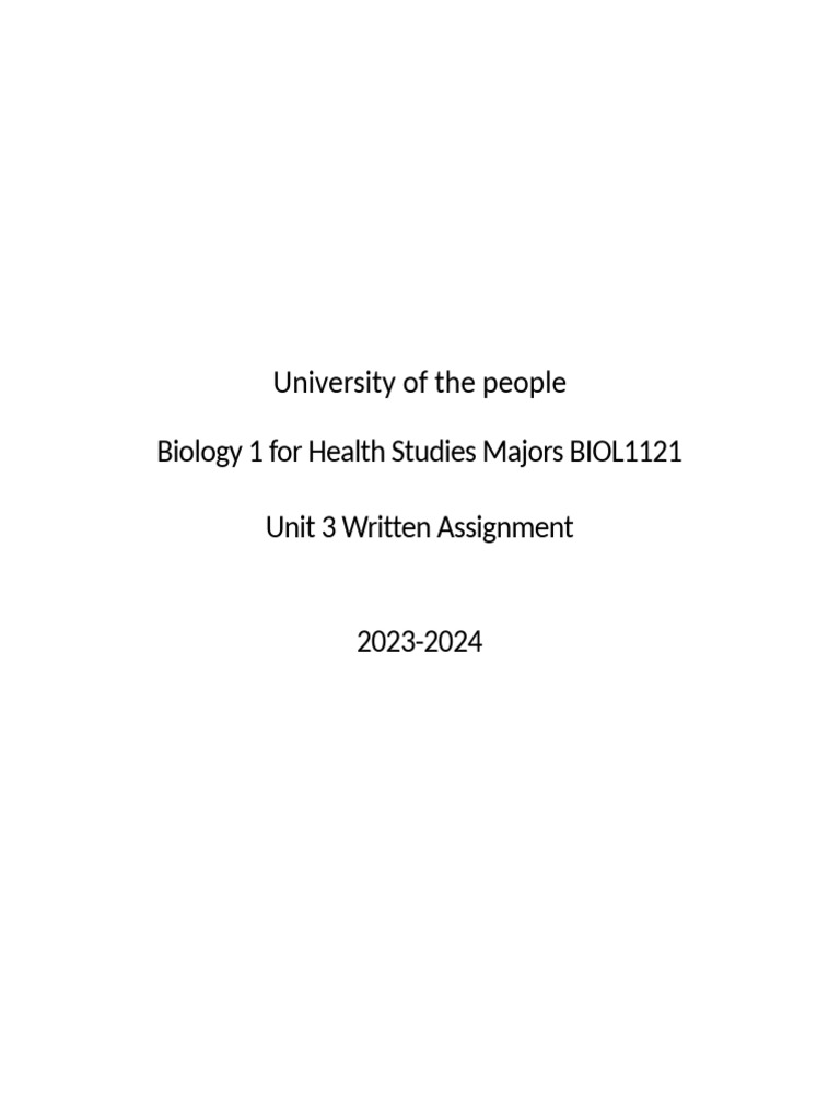 BIOL1121-Written Asignment 3 | PDF | Cell Membrane | Cell Biology