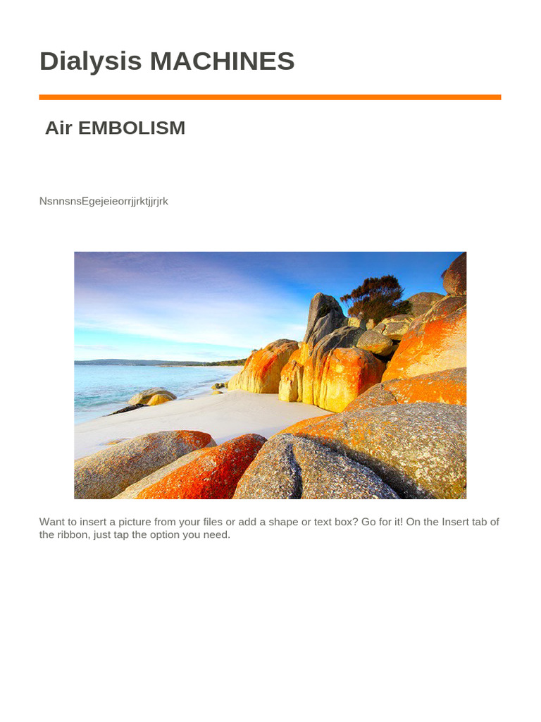 Dialysis MACHINES: Air Embolism | PDF