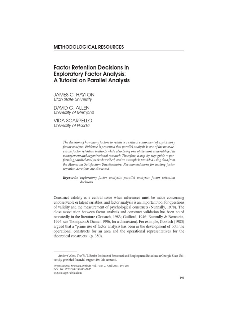 Criterio de Horn Hayton, Scarpello | PDF | Factor Analysis | Eigenvalues And Eigenvectors