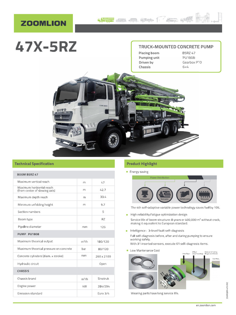 ZOOMLION 47X-5RZ, 3 Axle Sinotruk | PDF