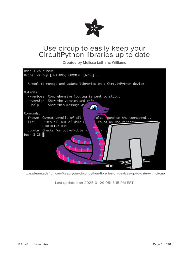 Keep Your Circuitpython Libraries on Devices Up to Date With Circup | PDF | Computer File ...