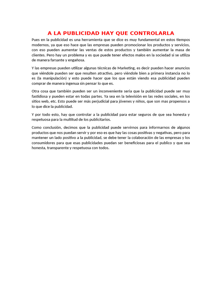 Control de la Publicidad Responsable | PDF