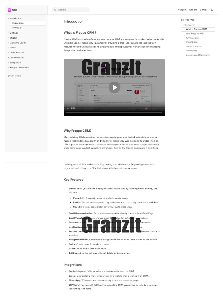 Https Docs Frappe Io CRM Introduction | PDF | Customer Relationship Management | Computing