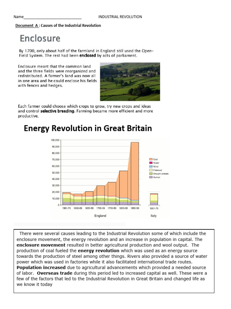 Causes and Effects of the Industrial Revolution | PDF | Industrial ...