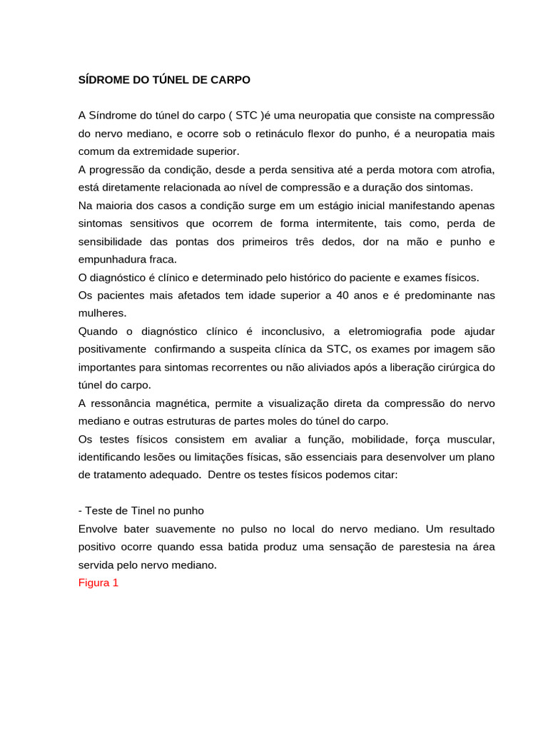 Tratamento da Síndrome do Túnel do Carpo | PDF | Nervo | Dor