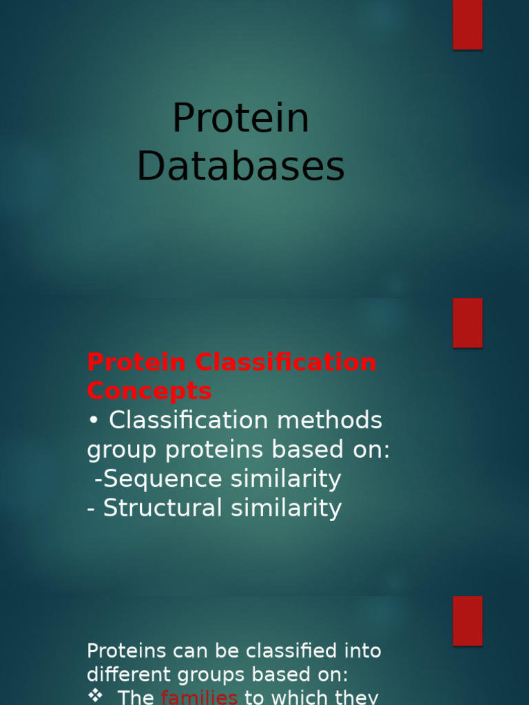 Lec (3) - Protein - Databases | PDF | Proteins | Biology