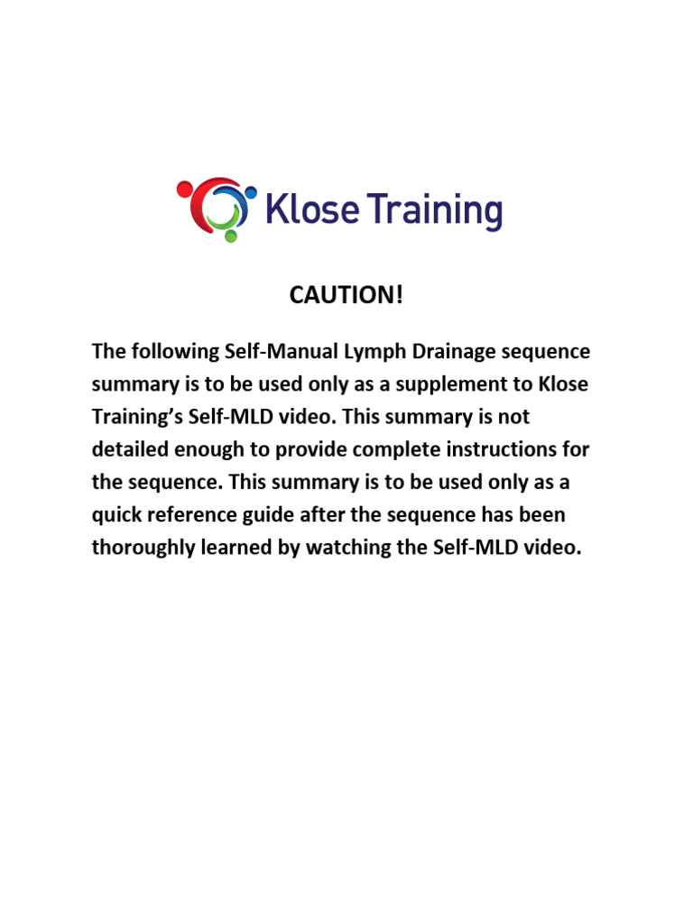 Self-MLD Sequence for Right Leg | PDF | Lymph Node | Abdomen