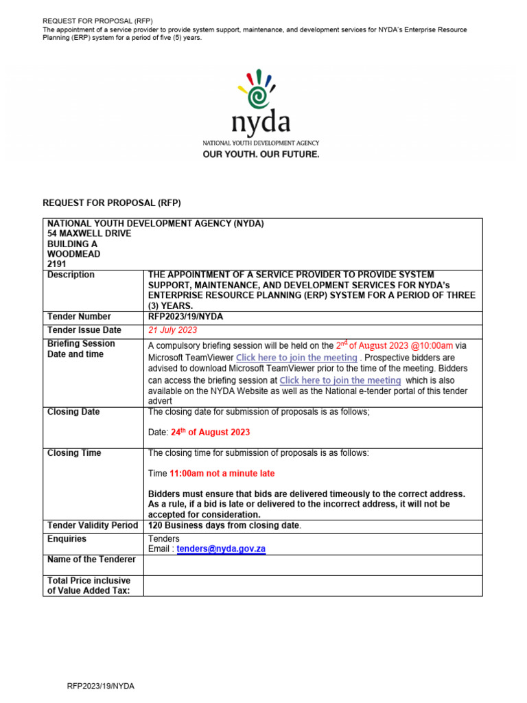 ERP RFP Tender-Document | PDF | Educational Technology | Mentorship