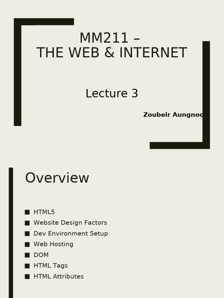 MM211 - Lecture 03 HTML 1 | PDF | Html Element | Html