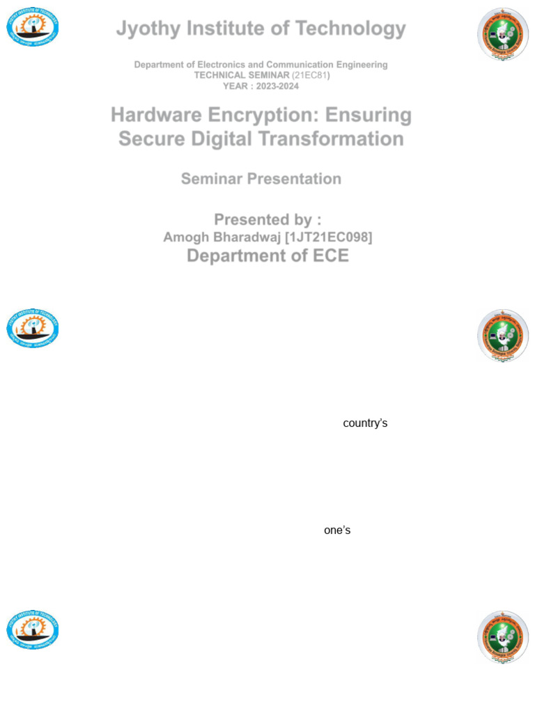 Seminar Presentation Amogh PDF | PDF | Encryption | Computer Security