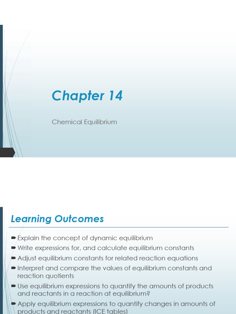Chapter 14 (For Posting) | PDF | Chemical Equilibrium | Reaction Rate