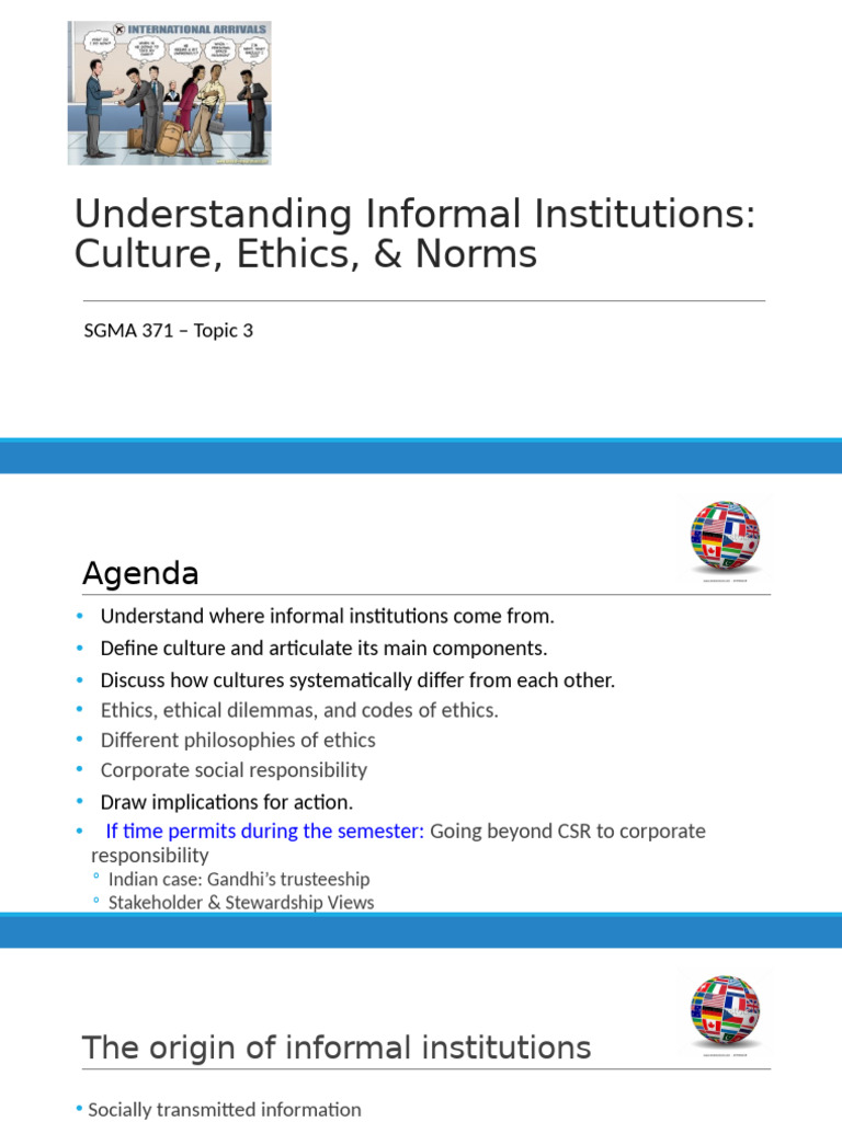 Topic 3 - Understanding Informal Institutions | PDF | Corporate Social ...
