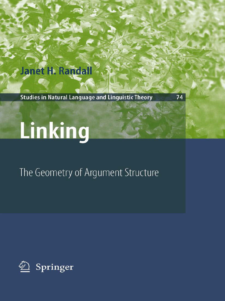 (Studies in Natural Language and Linguistic Theory 74) Janet H. Randall (Auth.) - Linking - The ...