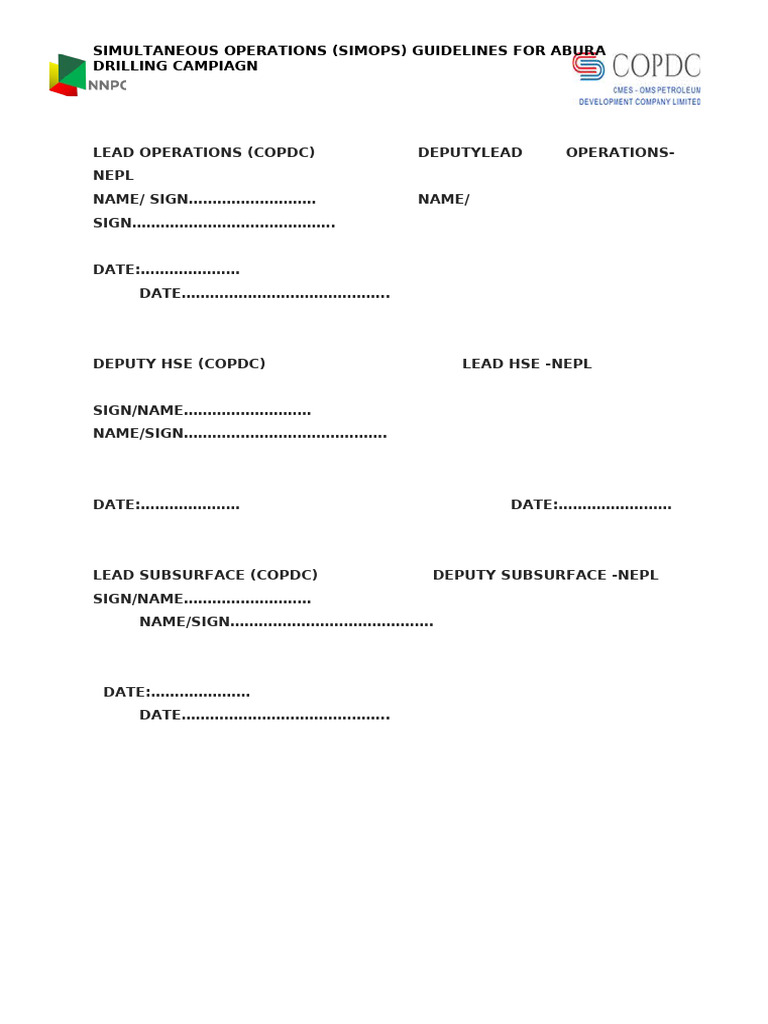 Oml 65 Simops Guideline For Drilling | PDF | Risk Assessment | Risk