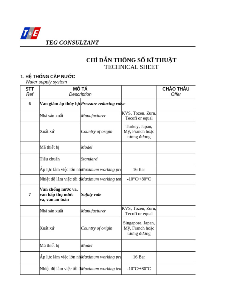 GBC- Technical Data - Van CTN | PDF