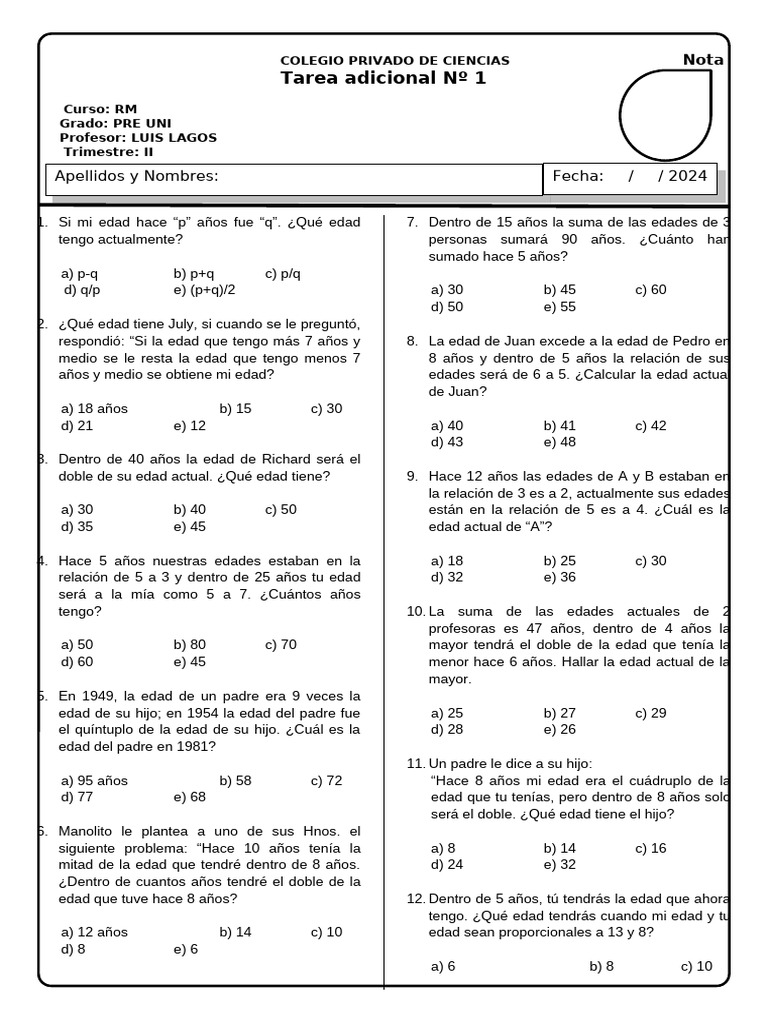 Tarea Adicional 1 RM II TRIM Pre | PDF
