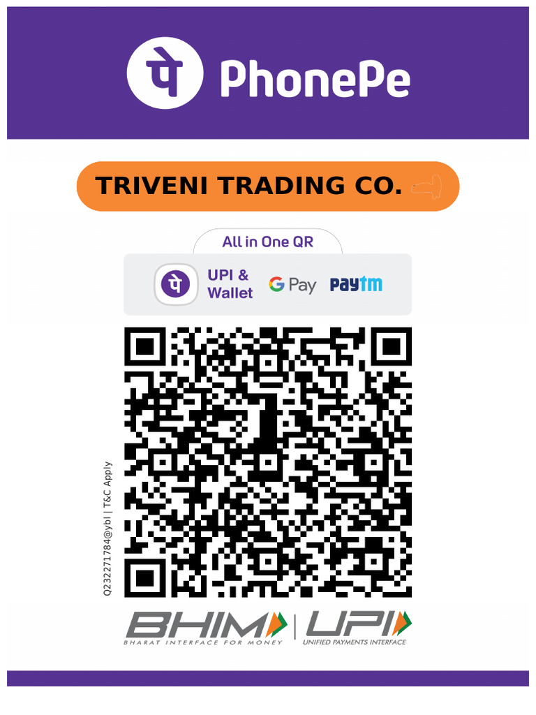 PhonePe QR Code Triveni Trading Co | PDF