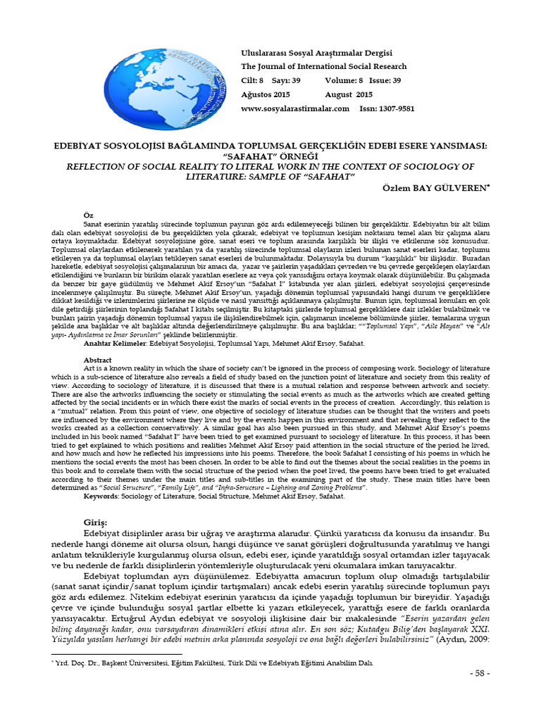 Edebi Yat Sosyoloji Si Bag Laminda Toplu | PDF