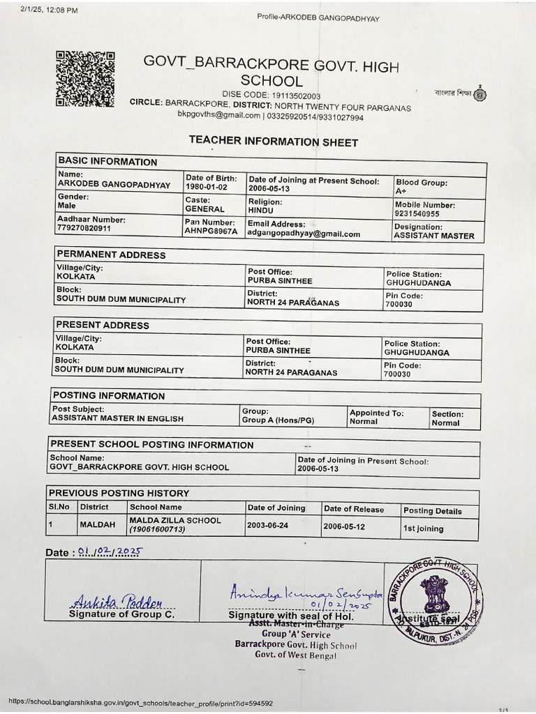 Teacher Info Sheet ADG | PDF