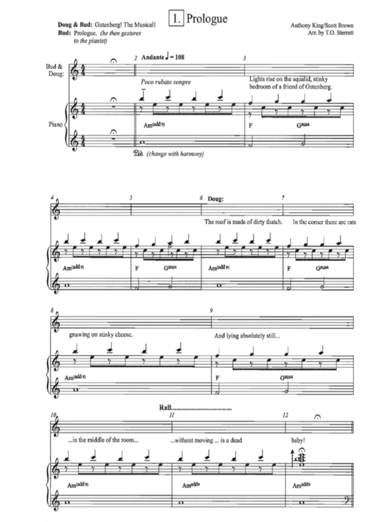 Gutenburg The Musical Score | PDF