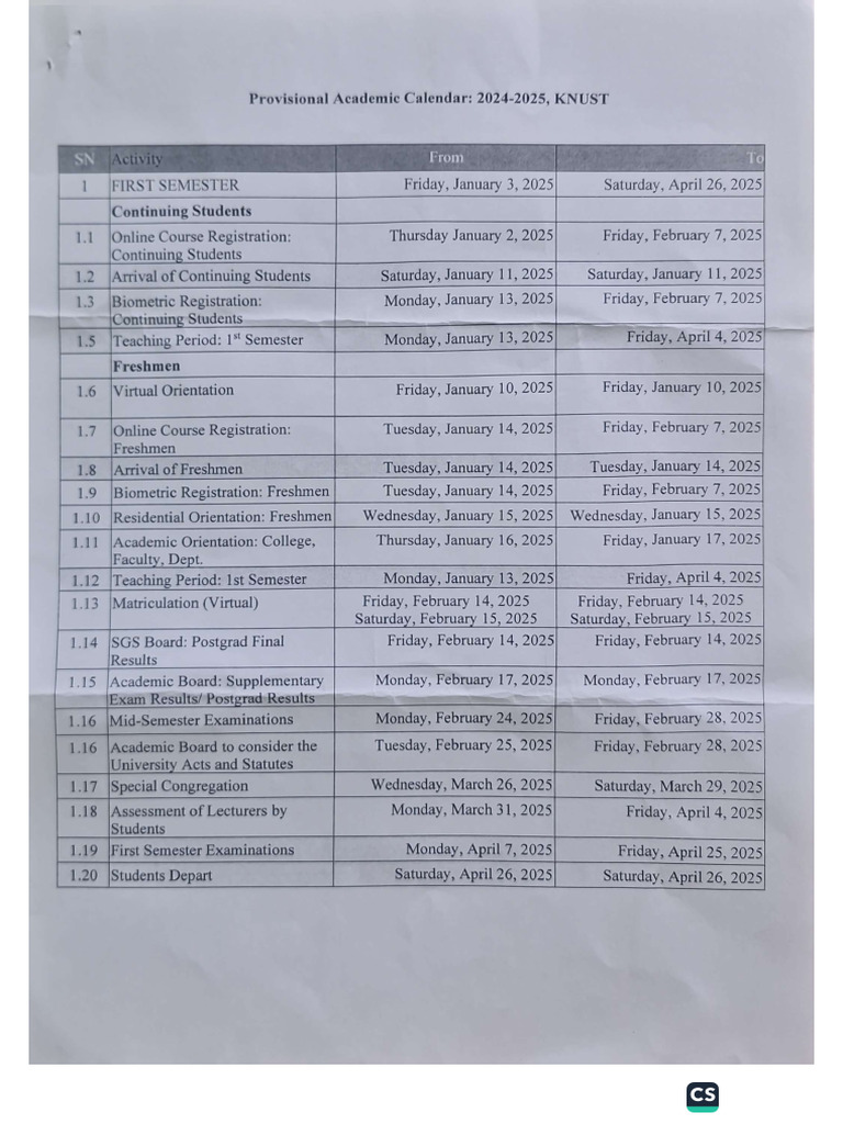 Academic Calendar 2024-2025 | PDF