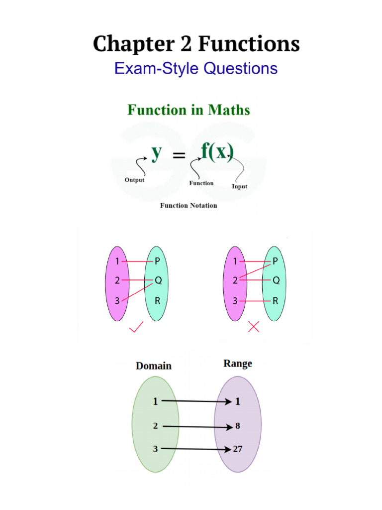 Chapter 2 Functions Exam Questions | PDF | Function (Mathematics ...