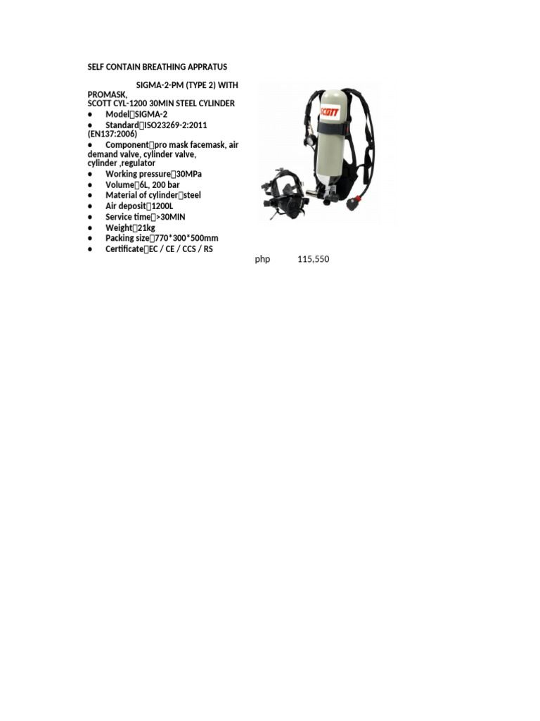 Scott Sigma SCBA | PDF