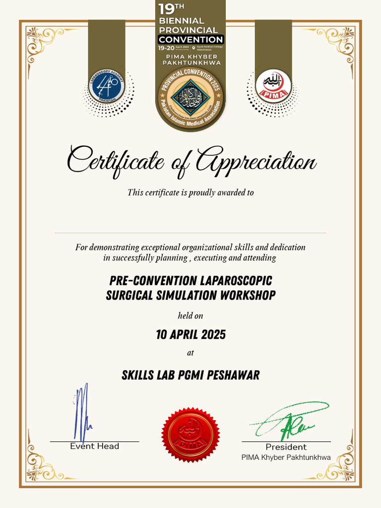 Certificate of Appreciation for Workshop | PDF