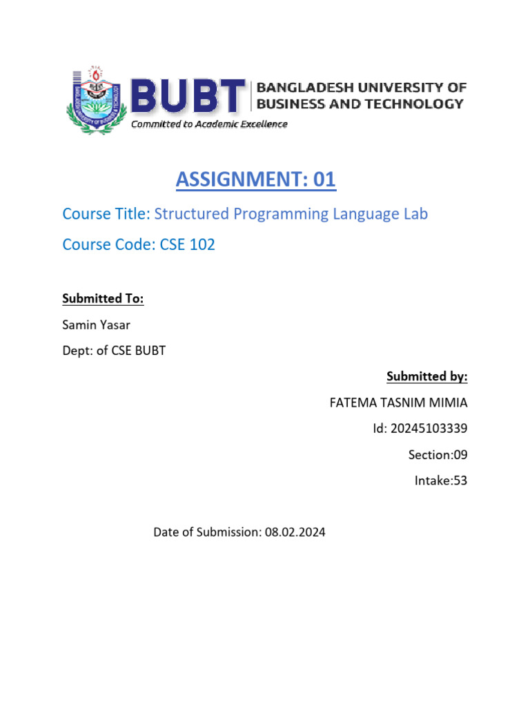 Assignment 01 | PDF