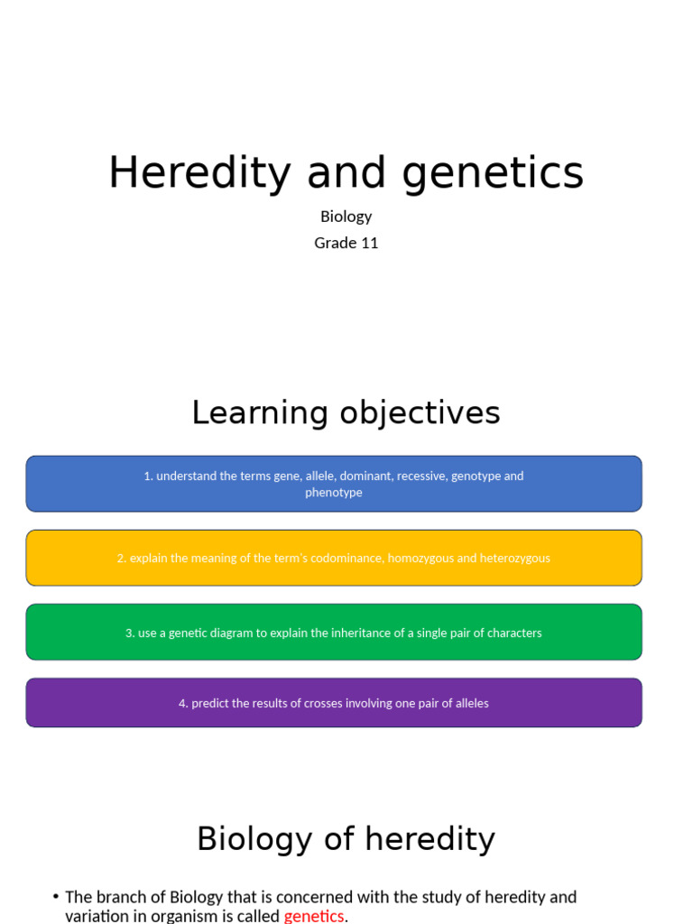 Heredity and Genetics | PDF | Dominance (Genetics) | Allele