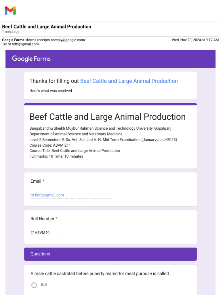 Gmail - Beef Cattle and Large Animal Production | PDF