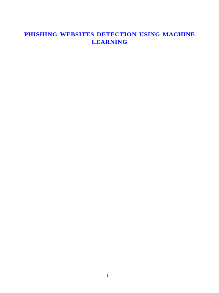 Major Project Final Report | PDF | Machine Learning | Phishing